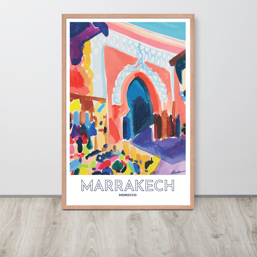 Marrakech Travel Poster – Vibrant Moroccan Art Print | Kim Lyon Design