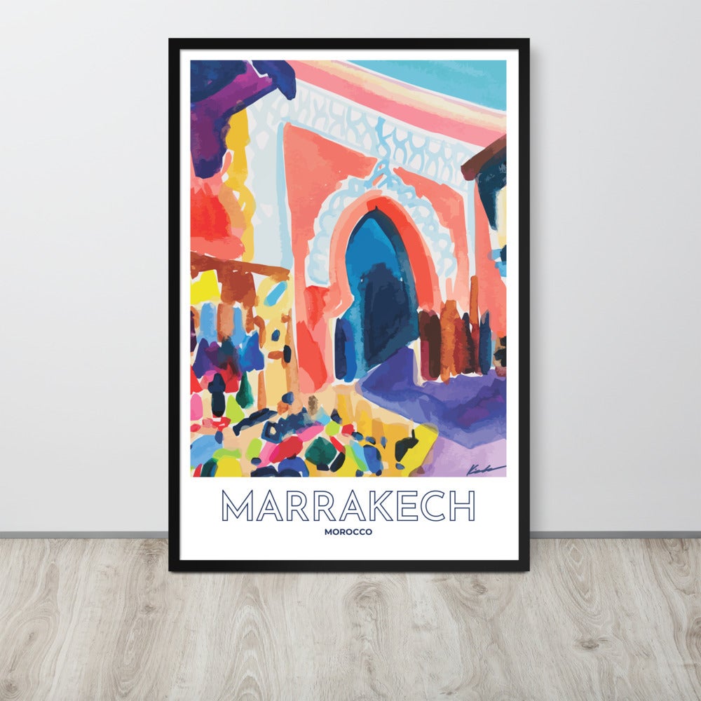 Marrakech Travel Poster – Vibrant Moroccan Art Print | Kim Lyon Design