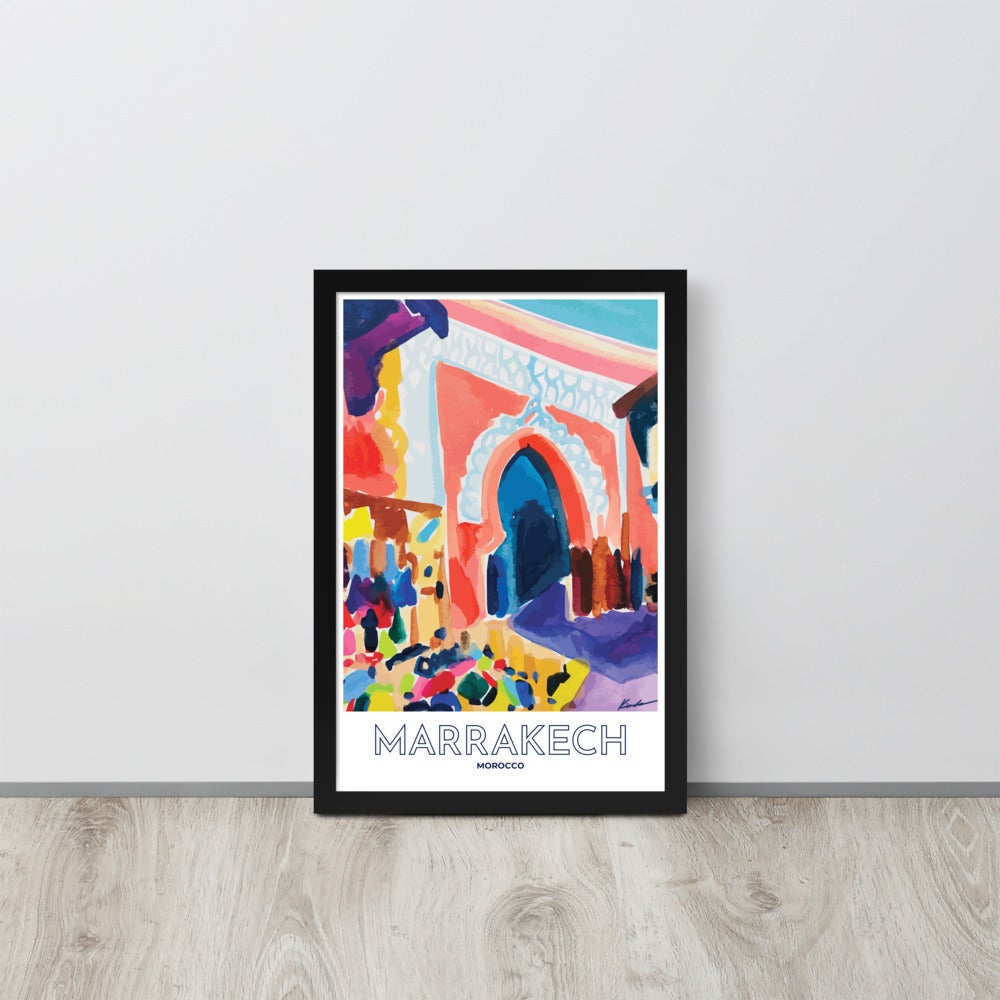 Marrakech Travel Poster – Vibrant Moroccan Art Print | Kim Lyon Design
