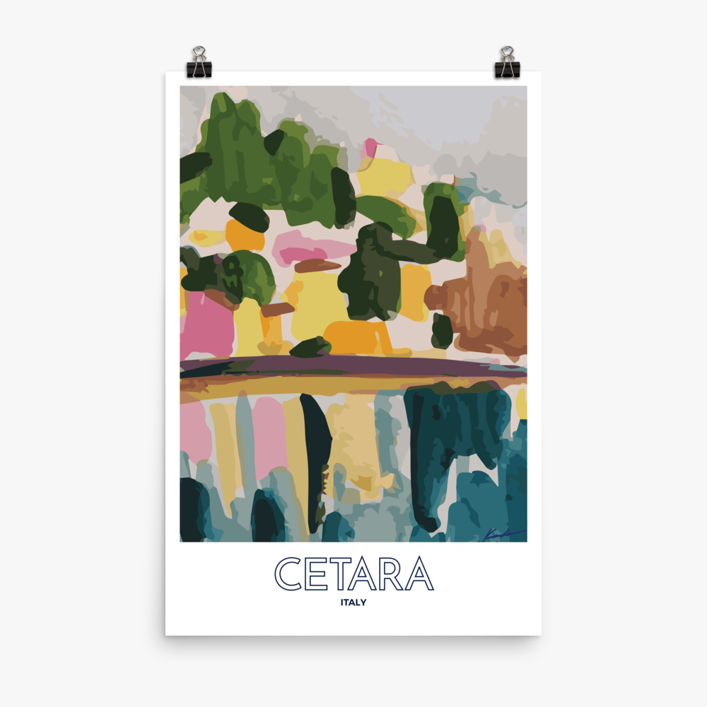 Cetara on the Amalfi Coast - Travel Poster | Kim Lyon Design